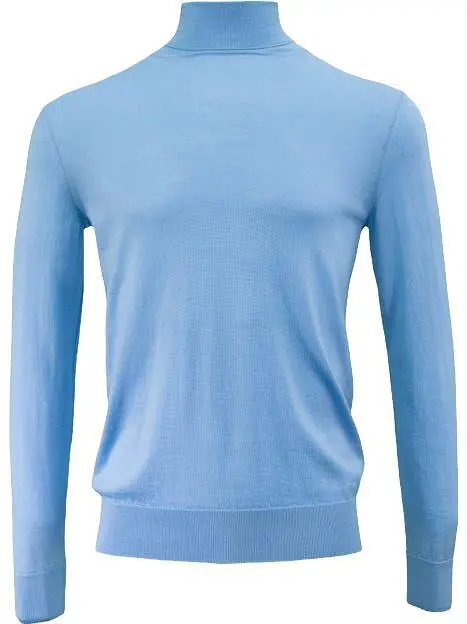 LORDS OF HARLECH Ronan Merino Wool Turtleneck Sweater - Sky
