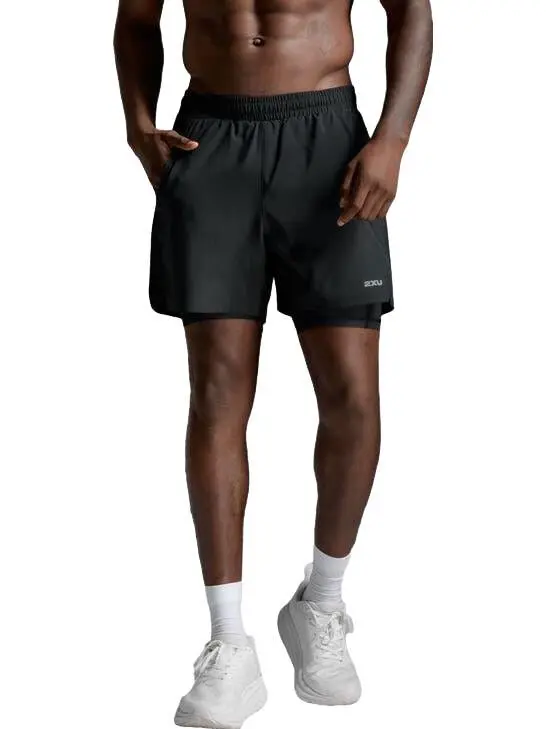 2xu Aero Mesh 2-in-1 5" Shorts - Black/silver Reflective