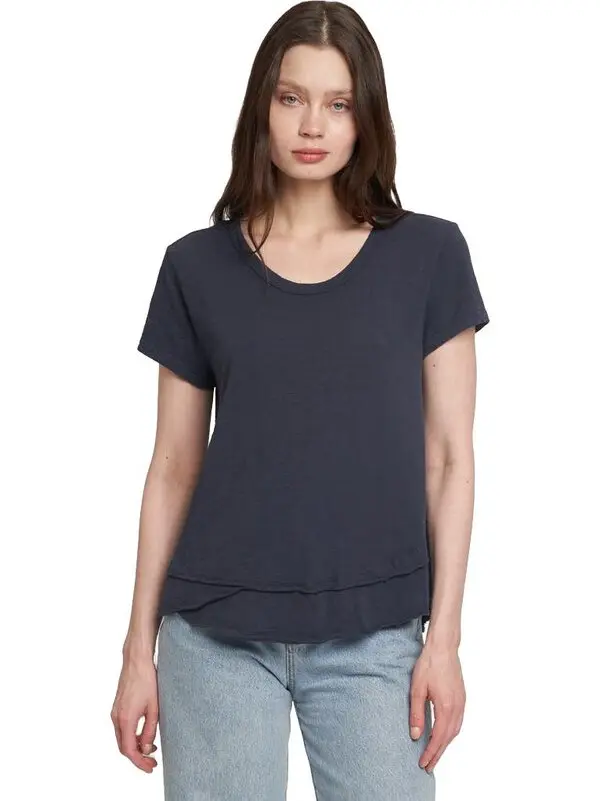 WILT CLOTHING Short Sleeve Mock Layer Tee - Dk Midnight