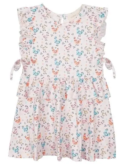 MABEL + HONEY Girls' Farmyard Print Dress - Multi