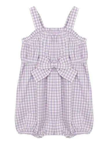 MABEL + HONEY Baby Romper With Bow - Purple