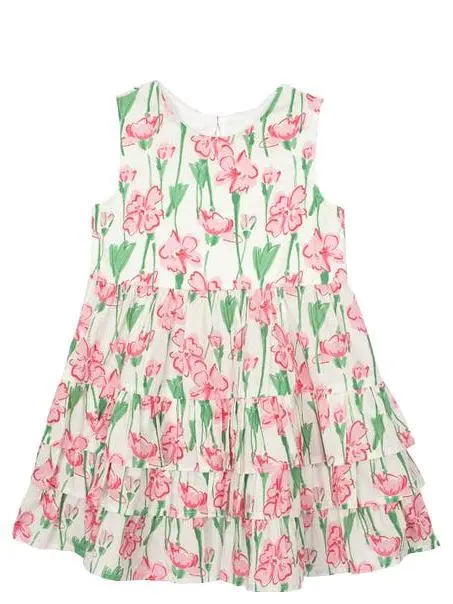 MABEL + HONEY Floral Print Tiered Sleeveless Dress - Pink