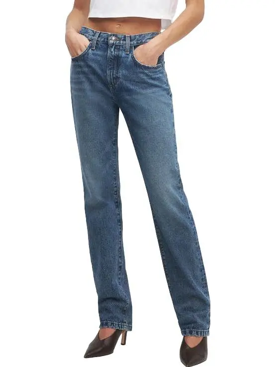 FAVORITE DAUGHTER The Mikaela Low Rise Slim Straight Leg Jeans - Charlestown