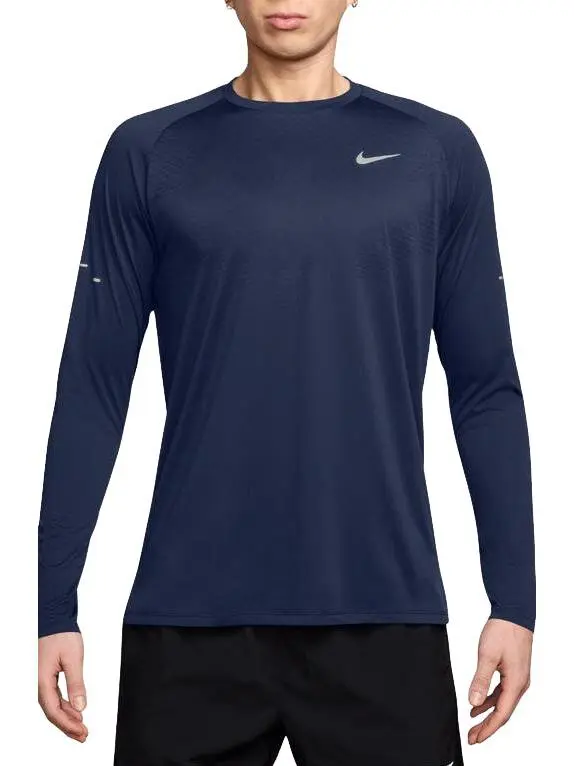 Nike Advantage Dri-fit Long Sleeve Performance T-shirt - Midnight Navy