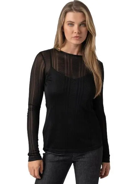 SAINT + SOFIA Demi Lace Long Sleeve Tee - Black