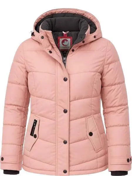 CANADA WEATHER GEAR Quilted Heavyweight Puffer Parka Coat - Dusty Rose