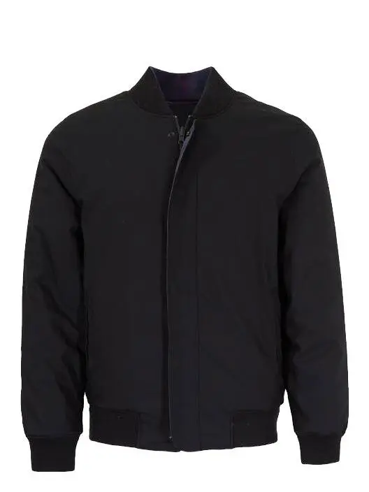 LORDS OF HARLECH Jenkin Reversible Bomber Jacket - Black