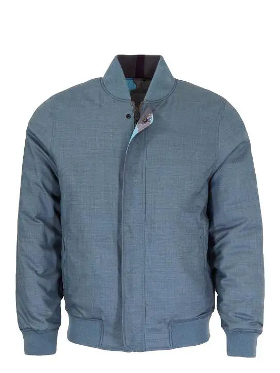 LORDS OF HARLECH Jenkin Reversible Bomber Jacket - Slate