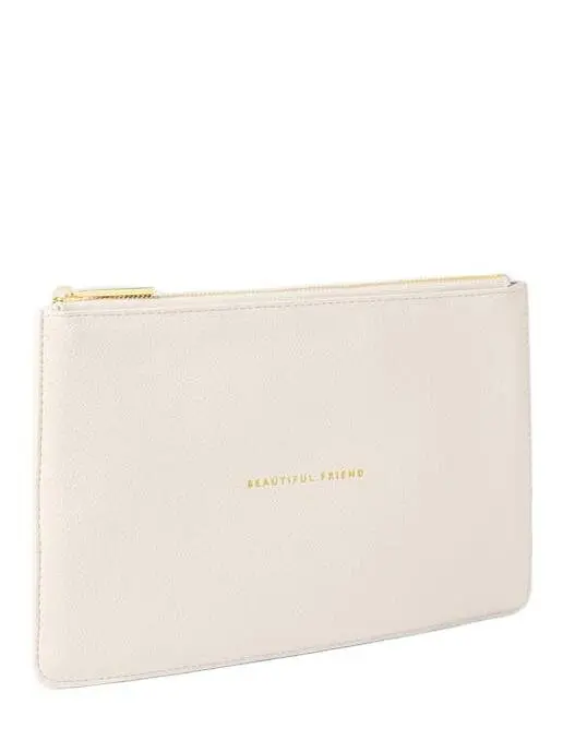 KATIE LOXTON Sentiment Pouch 'beautiful Friend - White