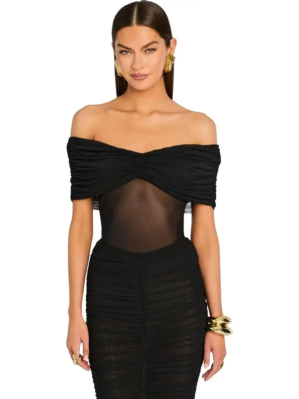 SEROYA Imelda Mesh Top - Black