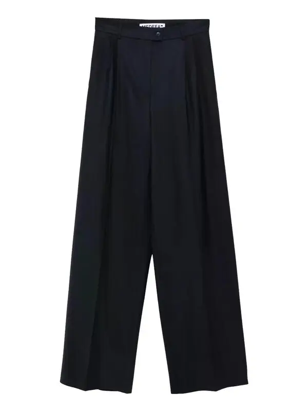 MEDEEA Pleated-front Tailored Trousers - Blue