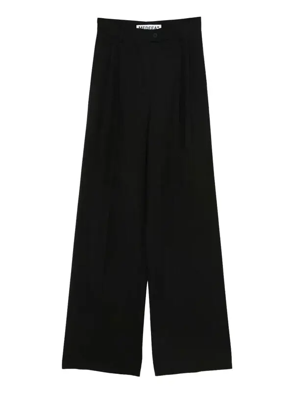 MEDEEA Loose Wool Trousers - Black