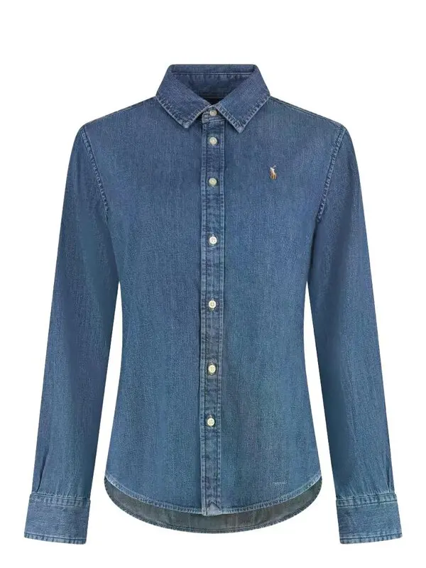 Polo Ralph Lauren Slim-fit Denim Shirt With Embroidered Pony - Blue