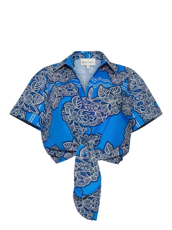Cara Cara Asbury Floral Tied Shirt - Blue