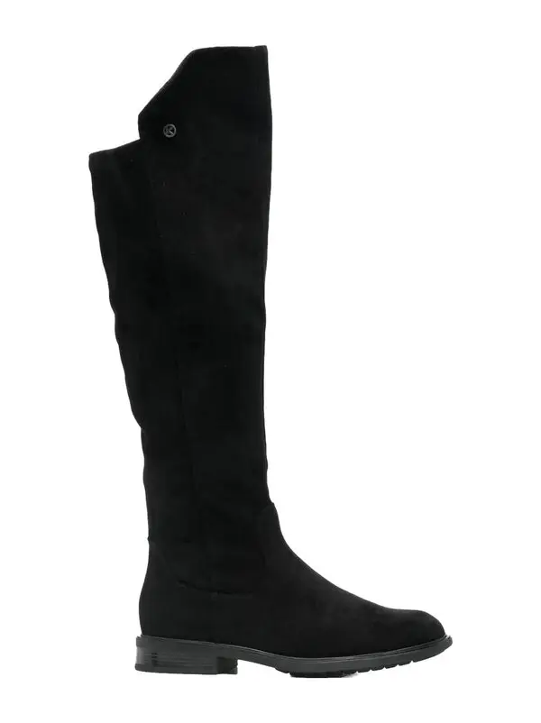 KEYS Side Zip Calf Suede Knee-high Boots - Black