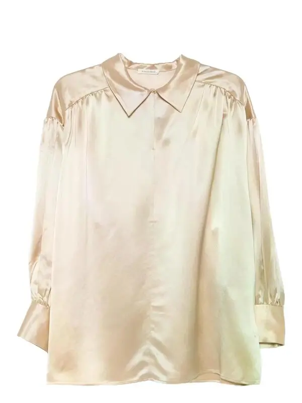 BY MALENE BIRGER Long-sleeve V-neck Blouse - Gold