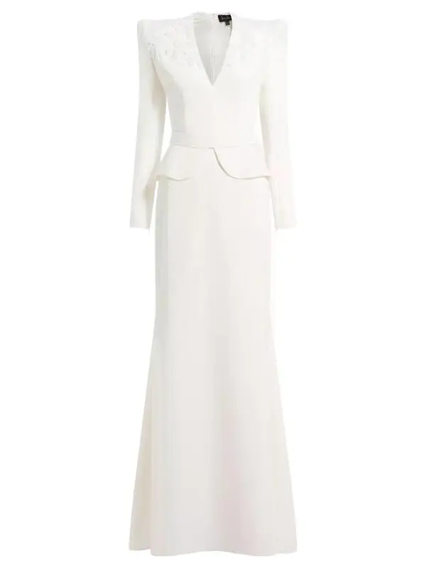 Jenny Packham Night Flowering Beaded Maxi Dress - White