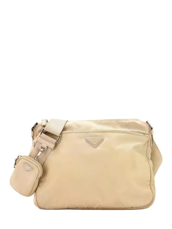Prada Re-edition Front Pocket Messenger Bag Tessuto - Neutrals