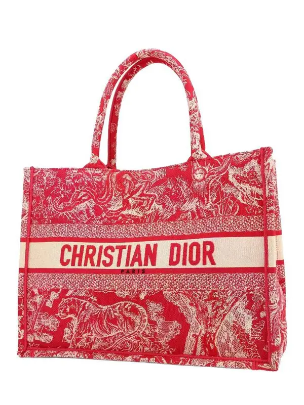 Dior Pre-owned Book Patterned Tote Bag - Red