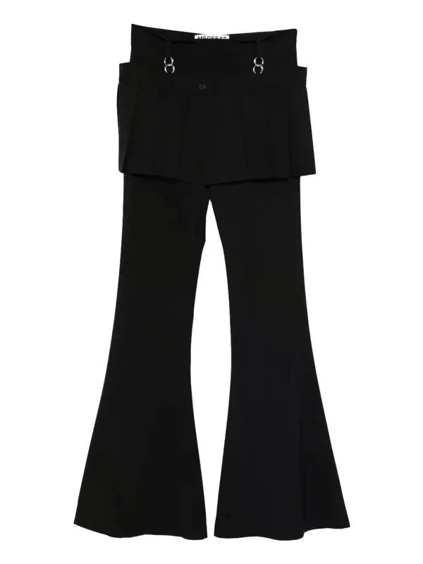 MEDEEA Detachable Skirt Flared Trousers - Black