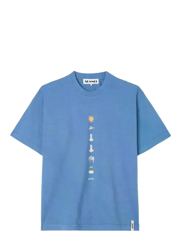 Sunnei Graphic Print T-shirt - Blue