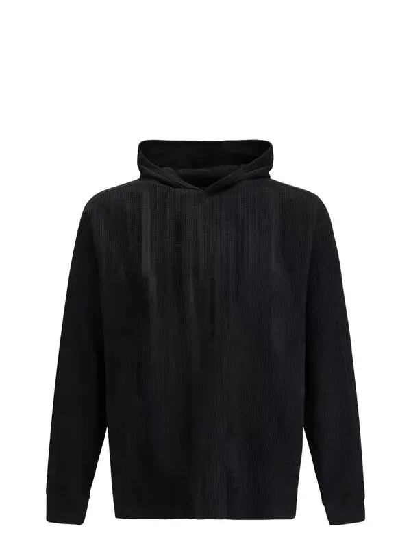 Herno Waffle-knit Hoodie - Black