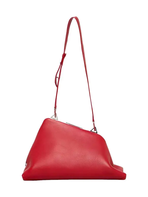 Attico Triangular Shoulder Bag With Silver-tone Hardware - Red