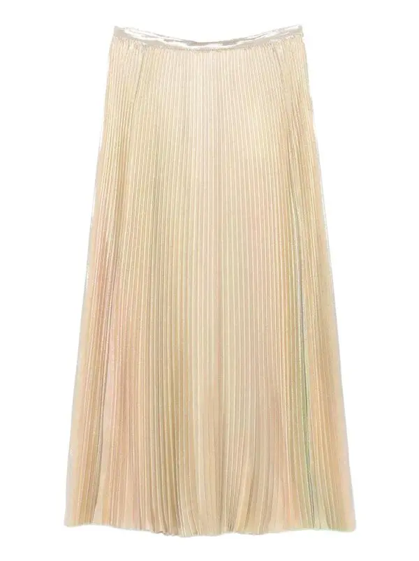 JOSEPH Essai Lamé Pleated Midi Skirt - Gold