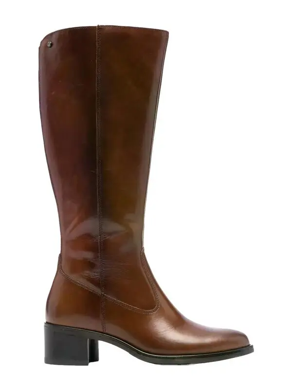KEYS Block Heel Knee-high Boots - Brown