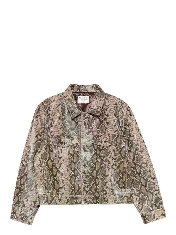 MIDNIGHT RODEO 1968 Buttoned Snakeskin-print Jacket - Brown