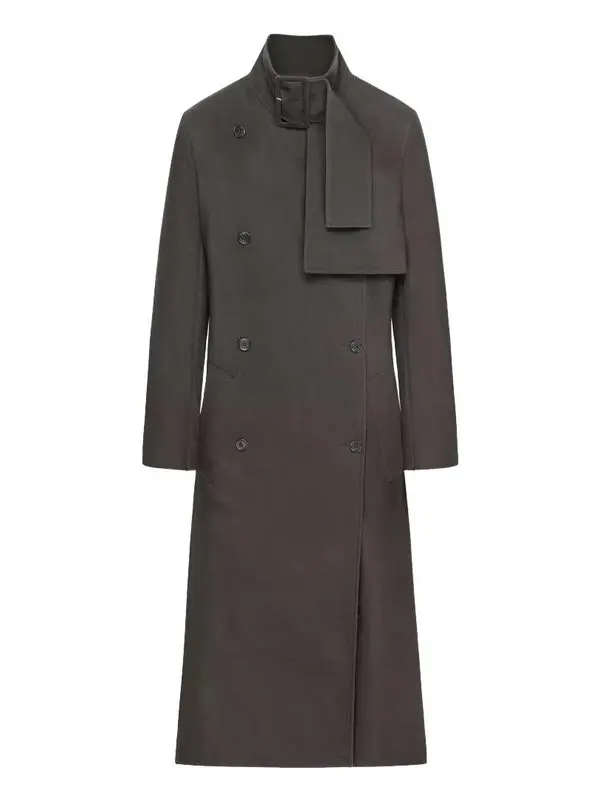 COURREGES Buckle Cotton Trench Coat - Grey