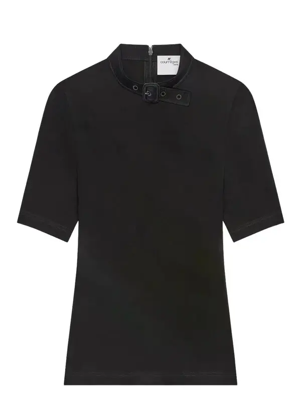 COURREGES Buckle T-shirt - Black