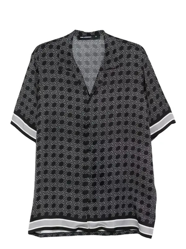 Karl Lagerfeld Monogram-pattern Shirt - Black