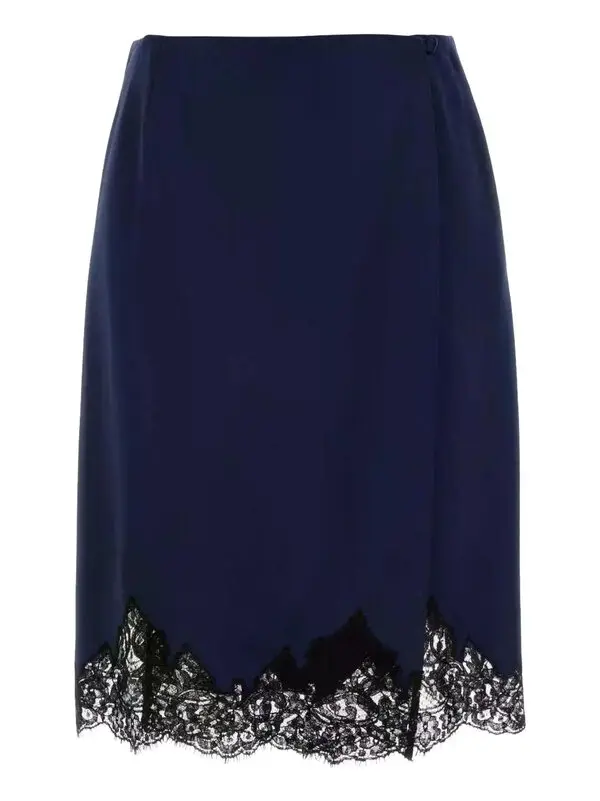 Stella McCartney Lace-trim Satin Midi Skirt - Blue