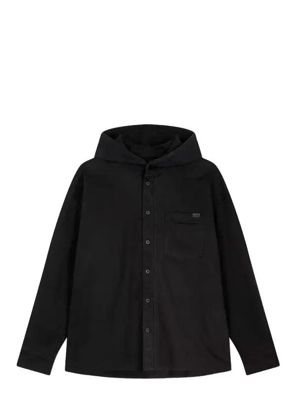 STUDIO TOMBOY Hooded Long-sleeve Shirt - Black