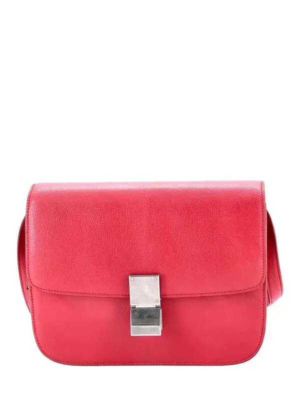 Celine Classic Box Bag Grainy Leather Medium Crossbody Bag - Pink