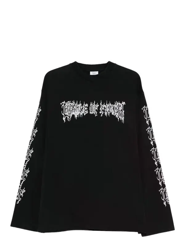 Vetements Slogan Long-sleeve Top - Black