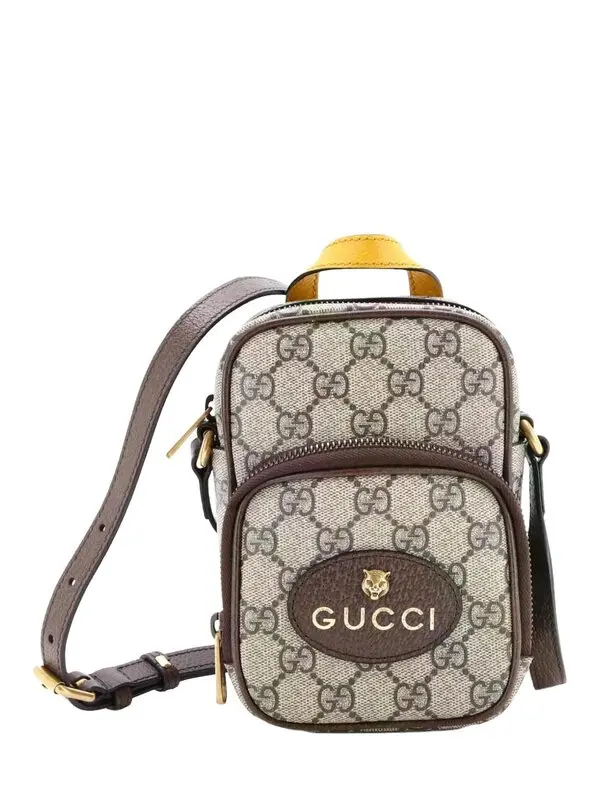 Gucci Neo Vintage Top Handle Gg Coated Canvas Mini Crossbody Bag - Brown