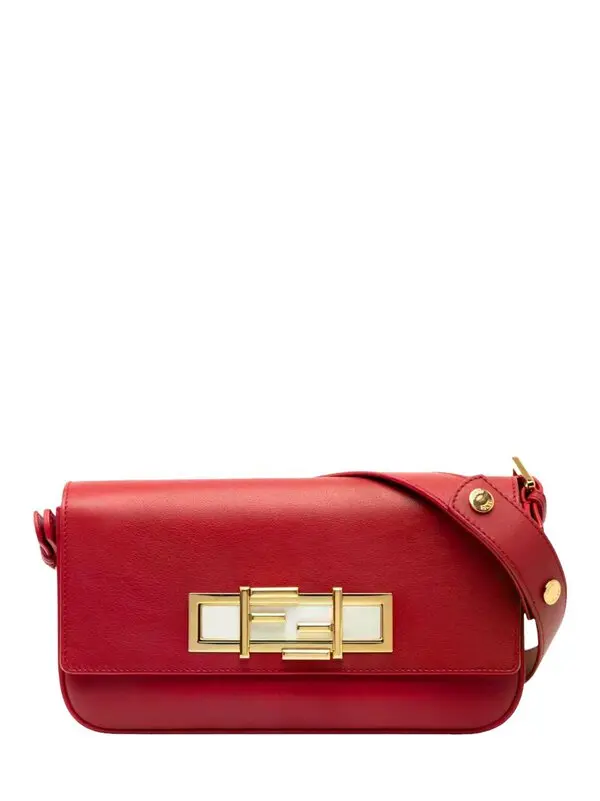 Fendi 2000-2010 Leather 3baguette Shoulder Bag - Red