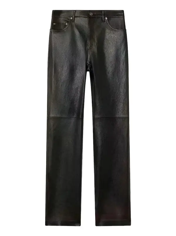GOLDEN GOOSE Leather Trousers - Red