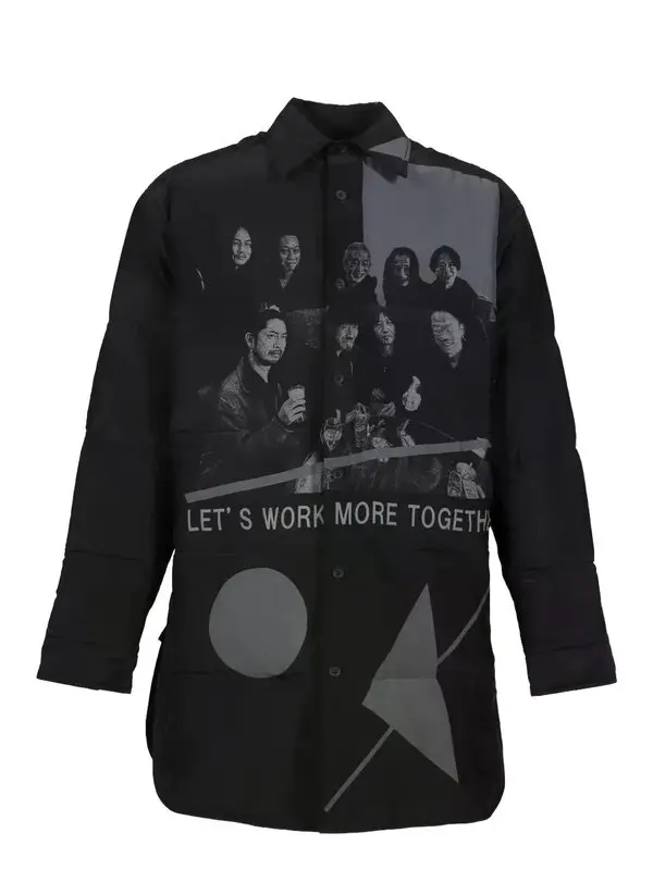 Yohji Yamamoto Graphic-print Padded Jacket - Black