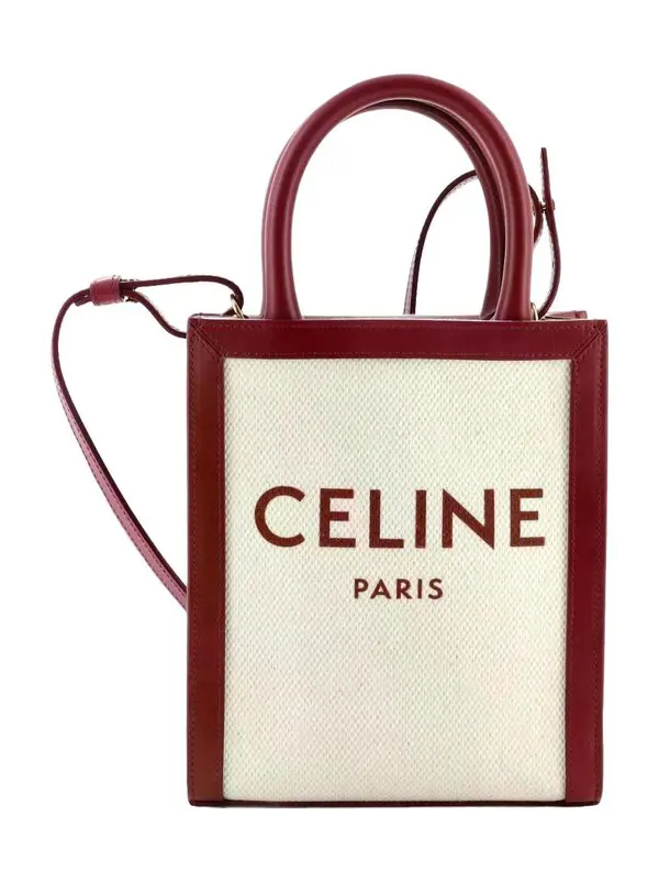 Celine Vertical Cabas Canvas Mini Tote Bag - Neutrals