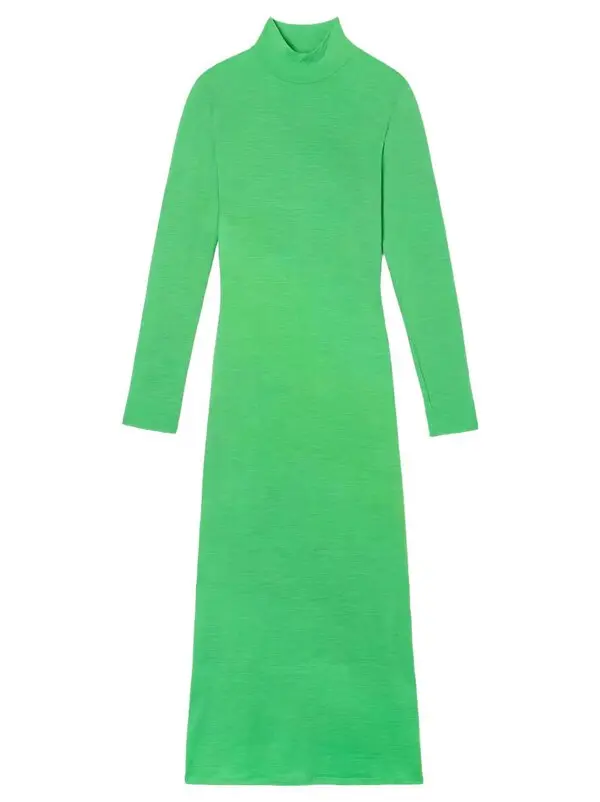Sunnei High-neck Long-sleeves Midi Dress - Green