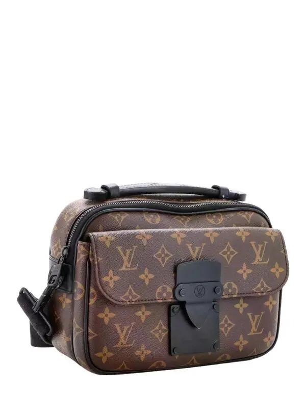 LOUIS VUITTON S Lock Sling Bag Macassar Monogram Canvas - Black