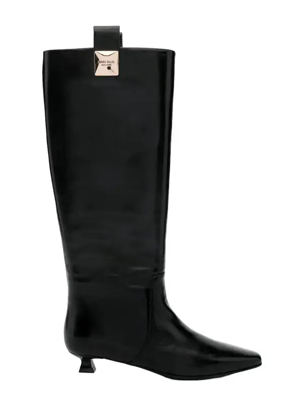 MARC ELLIS Pointed Leather Boots - Black