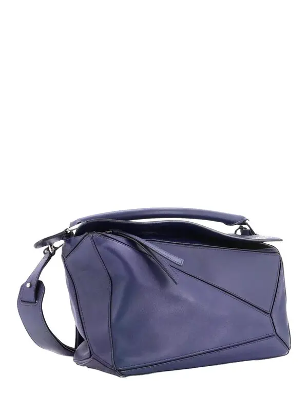 Loewe Puzzle Bag Leather Shoulder Bag - Blue