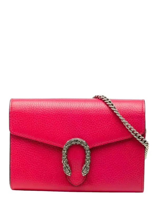 Gucci Mini Leather Dionysus Wallet On Chain - Pink