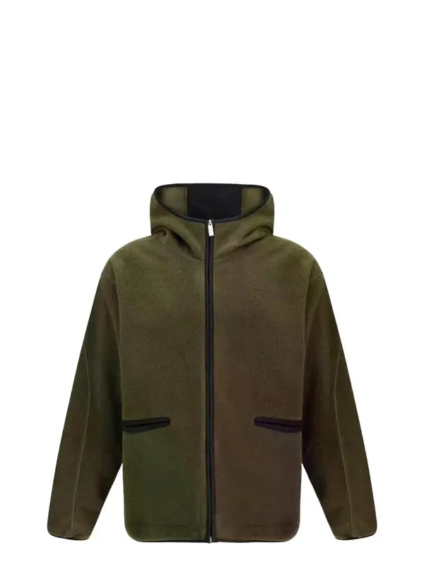 Herno Zip-up Fleece Hoodie - Green