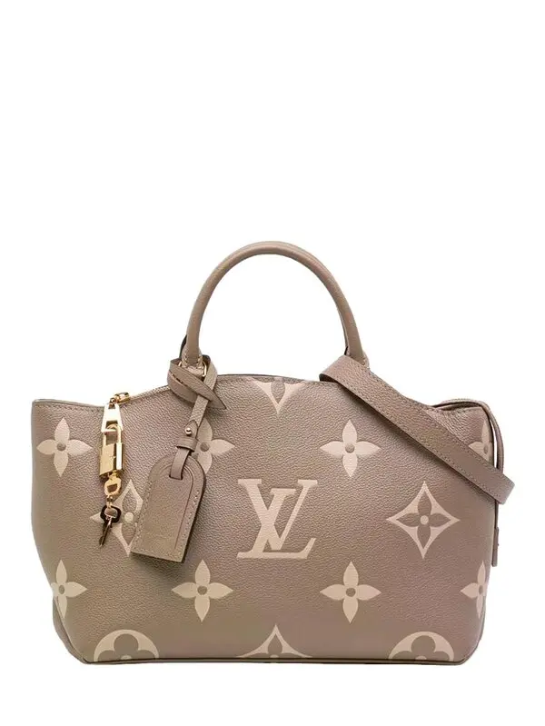 LOUIS VUITTON Bicolor Monogram Empreinte Giant Petit Palais Satchel - Brown