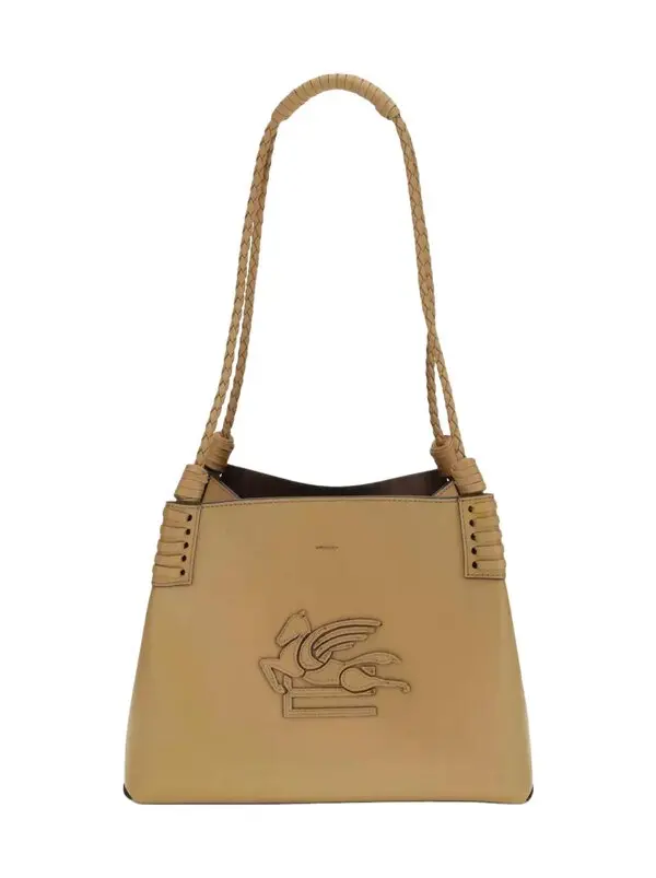 Etro Braided-handle Leather Bag - Neutrals